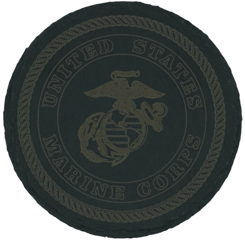 Slate Coaster - Engraved with US Military (Army, Navy, Marines, Airfor ...